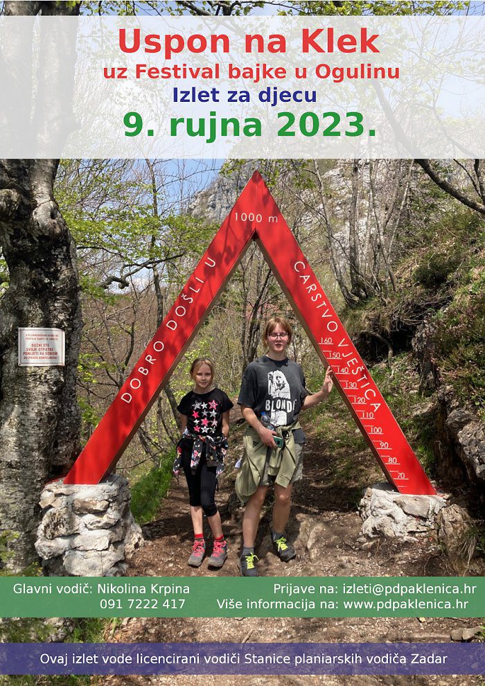 PD Paklenica najmlađe vodi na planinarski izlet na Klek – 057info